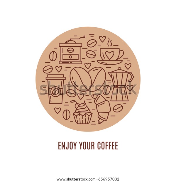 Vector Poster Template Coffee Making Symbols Stock Vector (Royalty Free ...
