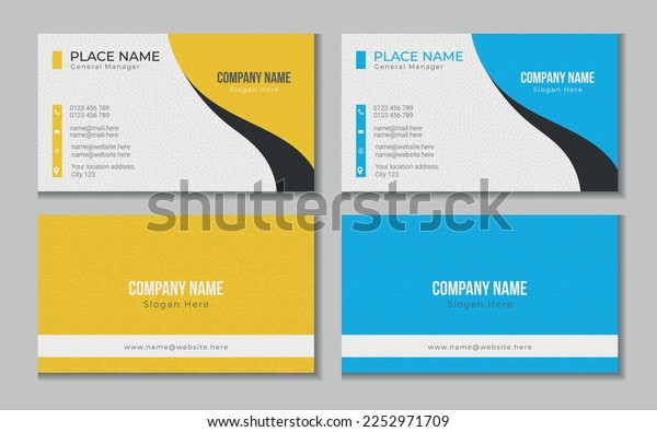 Vector Printable Editable Horizontal Double Sided Stock Vector (Royalty ...