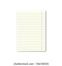 Vector Realistic Lined Paper Sheet Margins: vector de stock (libre de ...