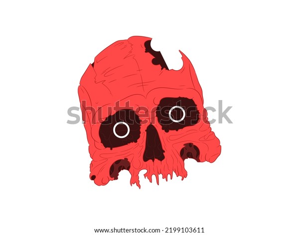 Calavera humana rota vectorial aislada en: vector de stock (libre de ...