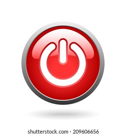 Red Circle Button Standby Icon Power Stock Vector (Royalty Free ...