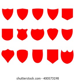 Set Vector Red Shiny Shields Stock Vector (Royalty Free) 58130827 ...
