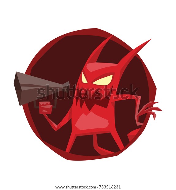 Vector Round Dark Red Frame Cartoon: vector de stock (libre de regalías ...