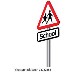 School Zone Sign School Signage School Stock Vector (Royalty Free ...