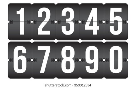Digital Flip Numbers On Dark Background Stock Vector (Royalty Free ...