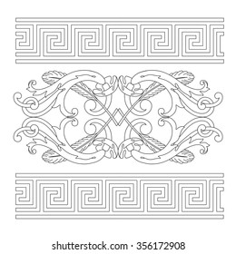 Vector Scroll Design Black White Stock Vector (Royalty Free) 356172908 ...