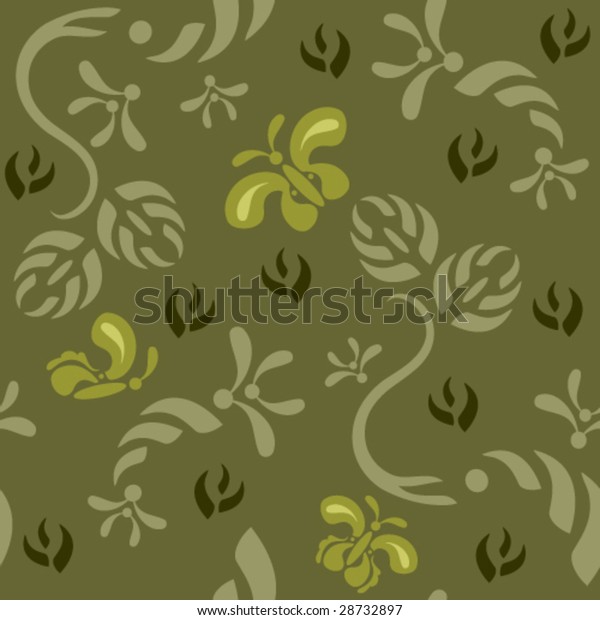 Vector Seamless Continuous Wallpaper Tile Butterflies Stock Vector ...