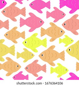 Vector Seamless Pattern Color Gradient Fish Stock Vector (Royalty Free ...