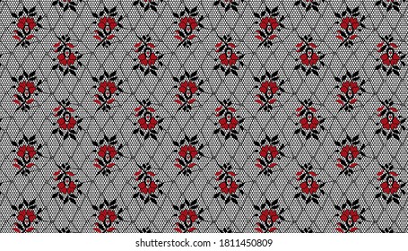 Vector Seamless Pattern Jacquard Mesh Lace Stock Vector (Royalty Free ...