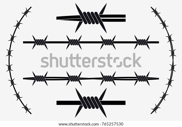 Vector Seamless Silhouette Barbed Wire Types Stock Vector (Royalty Free ...