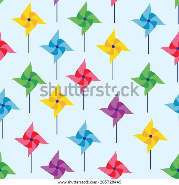 Vector Seamless Texture Rainbow Pinwheel Stock Vector (Royalty Free ...