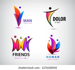 Vector Set Man Human Logos People Stock Vector (Royalty Free ...