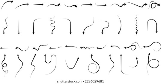 Set Flow Arrows Collection Arrows Set Stock Vector (Royalty Free ...