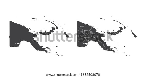 Vector Set Couple Black Map Papua Stock Vector (Royalty Free ...