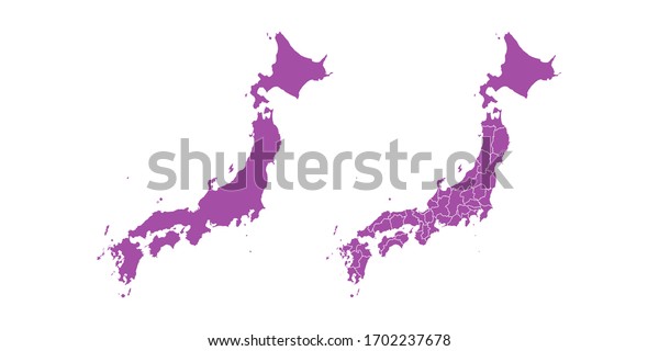 Vector Set Couple Purple Map Japan Stock Vector (Royalty Free ...