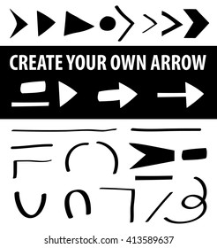 Vector Set Create Your Own Arrows Stock Vector (Royalty Free) 413589637 ...