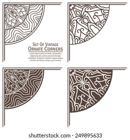 Vector Set Design Elements Ornate Corners Stock Vector (Royalty Free ...