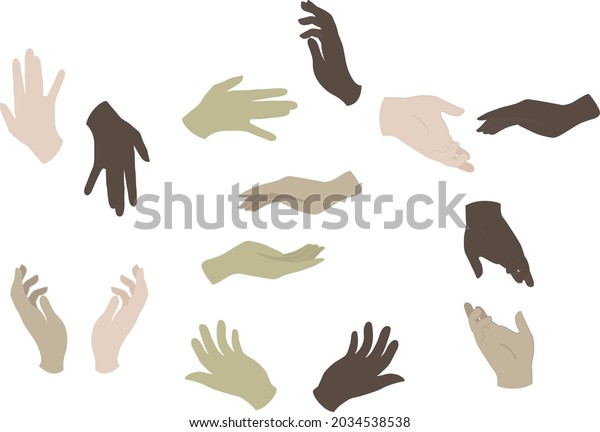 Vector Set Different Hand Gestures Variety Stock Vector (Royalty Free ...