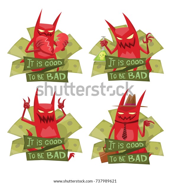 Vector Set Emblems Good Be Bad Stock Vector (Royalty Free) 737989621 ...