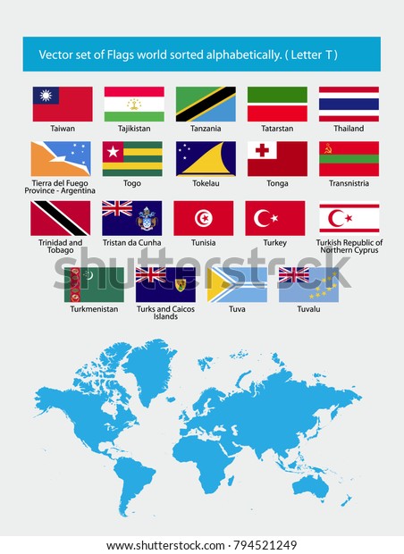 Vector Set Flags World Sorted Alphabetically Stock Vector (Royalty Free ...