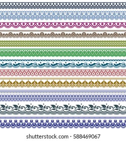 Vector Set Floral Elements Seamless Pattern Stock Vector (Royalty Free) 588469067 | Shutterstock