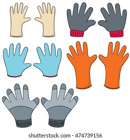 Set Decorative Gloves Colorful Vector Stock Vector (Royalty Free ...