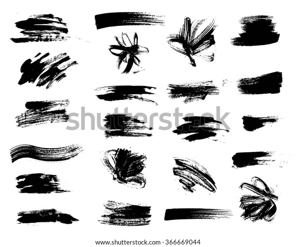 Vector Set Grunge Artistic Brush Strokes Stock Vector (Royalty Free ...