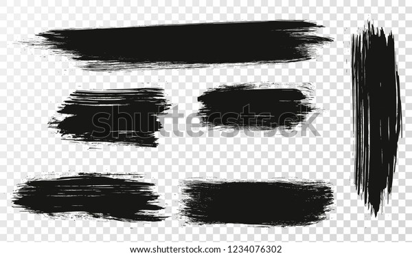 Vector Set Hand Drawn Brush Strokes Stock Vector (Royalty Free ...