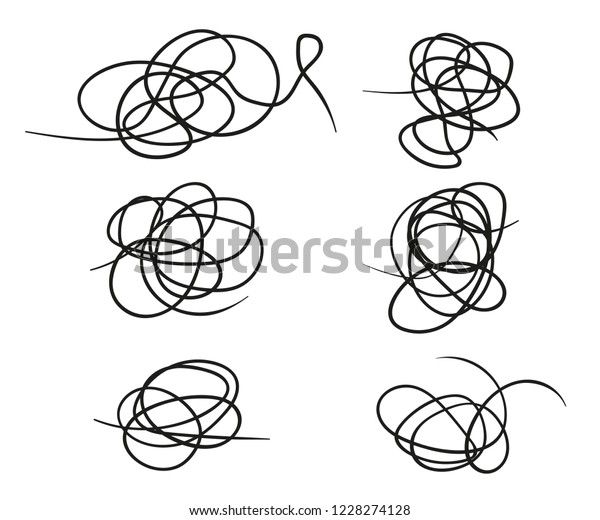 Vector Set Handdrawn Scribble Line Shape Stock Vector (Royalty Free ...