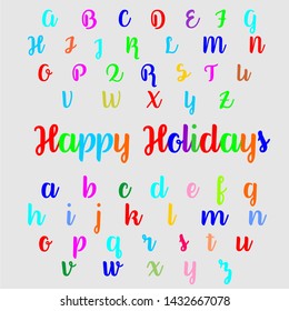 Vector Set Handwritten Abc Script Typeface Stock Vector (Royalty Free ...