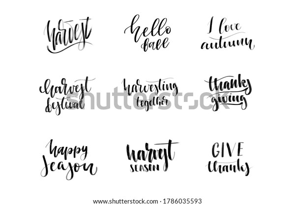Vector Set Isolated Handwritten Calligraphy Logo Stock Vector (Royalty ...