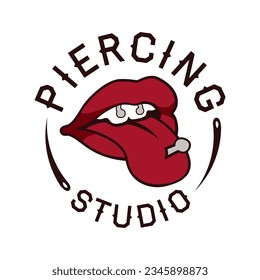 Vector Set Logos Studio Piercing Pierced Stock Vector (Royalty Free ...