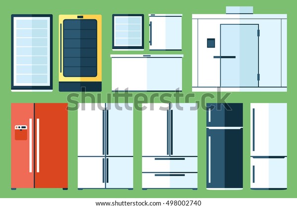 Vector Set Refrigerator Types Flat Style Stock Vector (Royalty Free ...