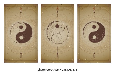 Vector Set Three Yin Yang Signs Stock Vector (Royalty Free) 1565057575 ...