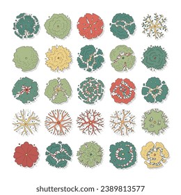 Vector Set Top View Tree Illustration Stock Vector (Royalty Free ...