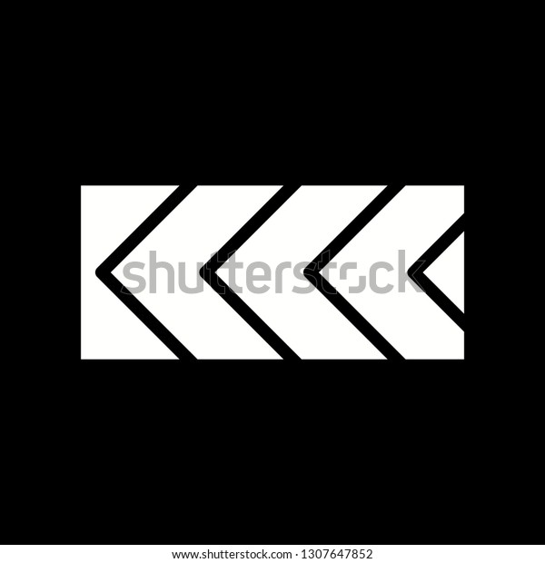 Vector Sharp Deviation Route Left Road Stock Vector (Royalty Free ...