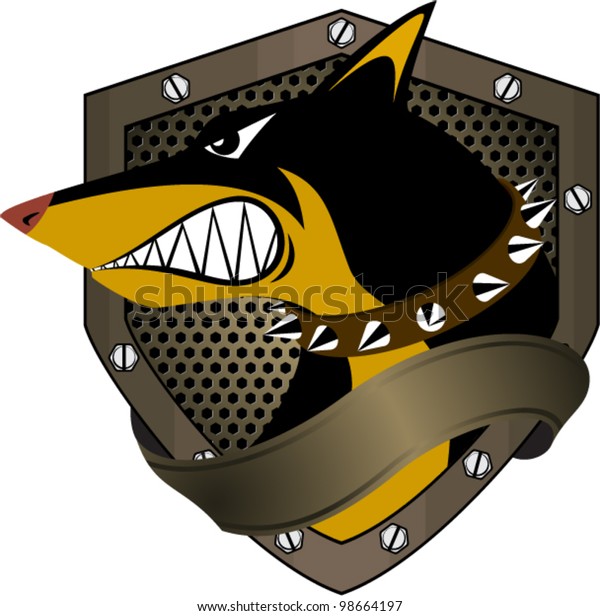 Vector Shield Dog Stock Vector (Royalty Free) 98664197 | Shutterstock