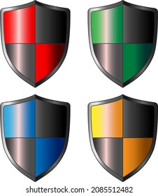Vector Shield Logos Different Colors No Stock Vector (Royalty Free ...