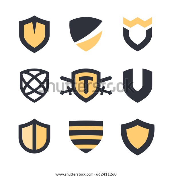 Vector Shields Security Protection Symbols Stock Vector (Royalty Free ...