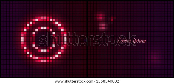 Vector Shining Neon Pixel Background Christmas Stock Vector (Royalty ...