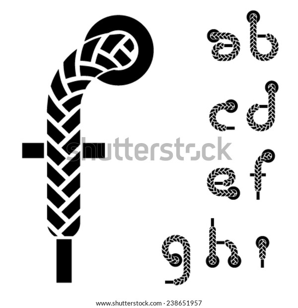 Vector Shoelace Alphabet Lower Case Letters Stock Vector (Royalty Free ...