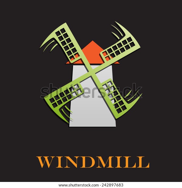 Vector Sign Windmill Wind Energy Stock Vector (Royalty Free) 242897683 ...