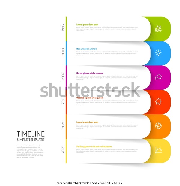 Vector Simple Infographic Vertical Time Line Stock Vector (Royalty Free ...