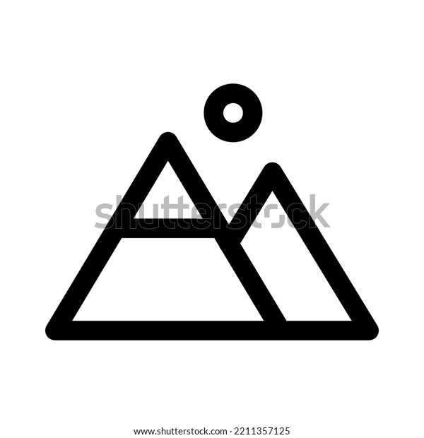 Vector Simple Thin Line Mountain Icon Stock Vector (Royalty Free ...