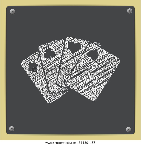 Vector Sketch Isolate Game Cards Icon Stock Vector (Royalty Free ...