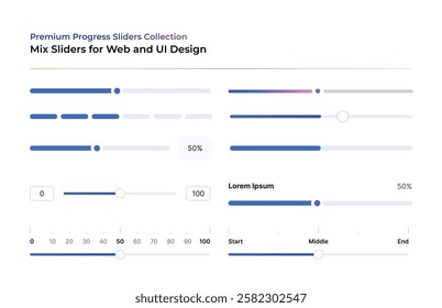 Vector Sliders Set Interactive Progress Ui Stock Vector (Royalty Free) 2582302547 | Shutterstock