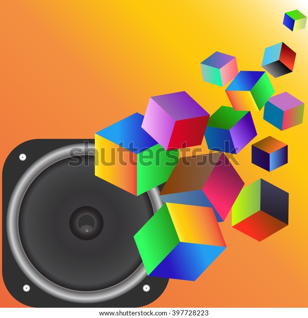 Vector Speaker Flowing Cubes Stock Vector (Royalty Free) 397728223 ...