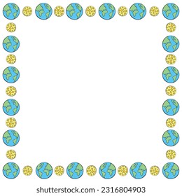 Earth Page Border Hot Air Balloon Travel Vacation Simple Earth Border