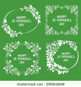 Set Vintage St Patricks Day Frames Stock Vector (Royalty Free ...