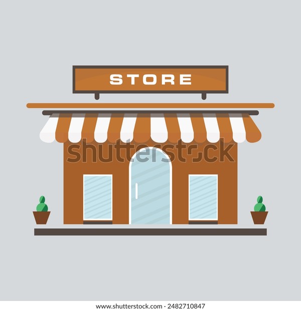 Vector Storefront Flat Style Store Shop Stock Vector (Royalty Free ...